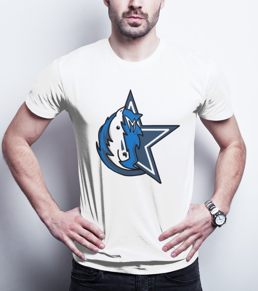NFL NBA Cowboys Mavericks Logo Mashup Combine T-Shirt