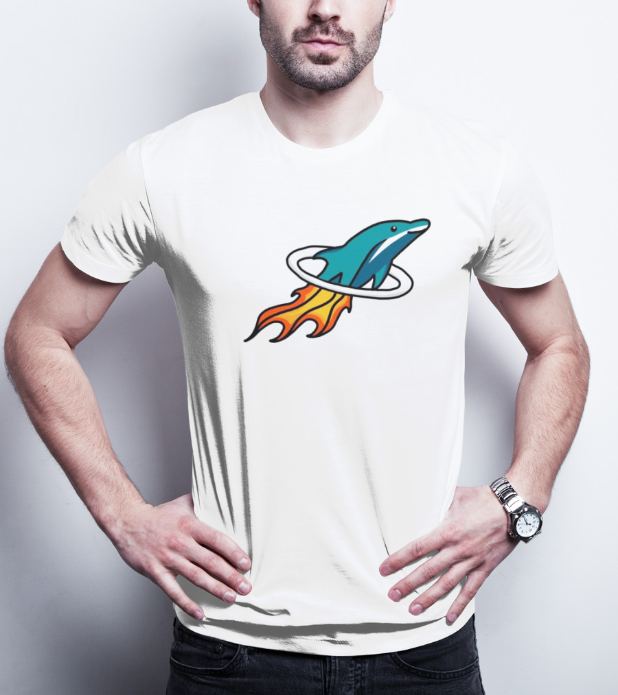 Dolphins X Rockets Crossover Logo Mashup T-Shirt