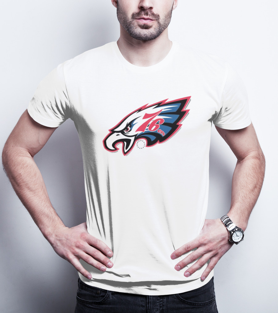 Philadelphia Eagles 76ers Logo Mashup NFL X NBA Collaboration T-Shirt