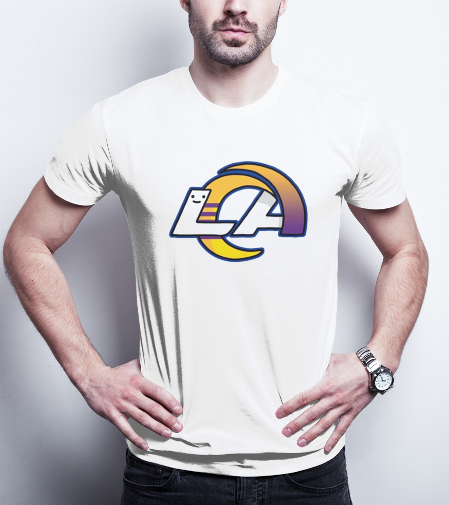 NFL NBA Los Angeles Rams Lakers Logo Mashup T-Shirt