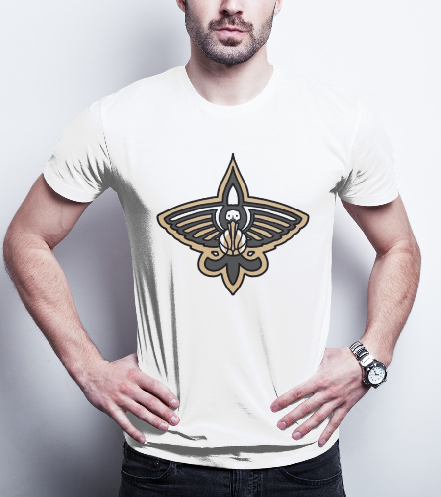 NFL X NBA Saints Pelican Logo Mashup Combine T-Shirt