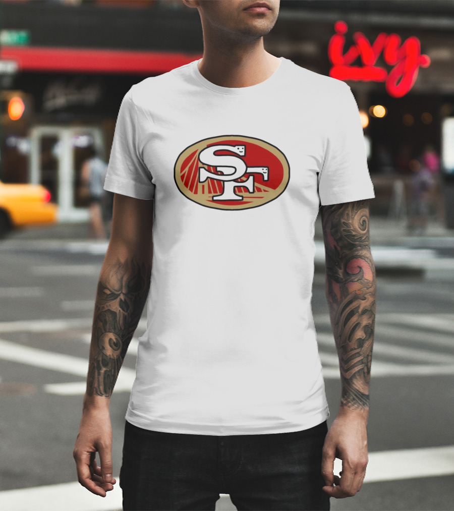 NFL X NBA San Francisco 49ers Warriors Logo Mash Combine T-Shirt