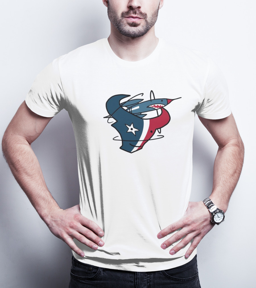 NFL X NBA Texans Rockets Logo Mashup Combine T-Shirt
