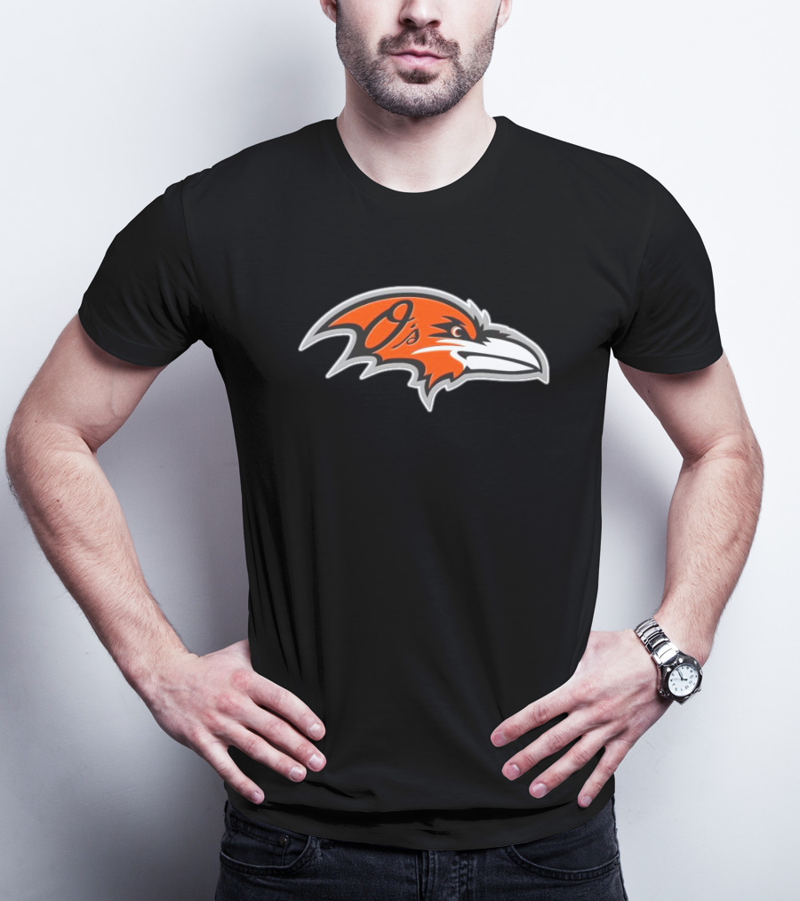 NFL MLB Baltimore Ravens Orioles Logo Mashup T-Shirt