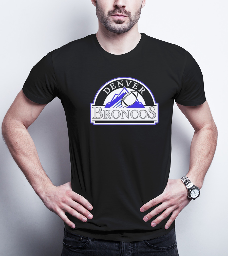 Denver Broncos Colorado Rockies Logo Mashup NFL MLB T-Shirt