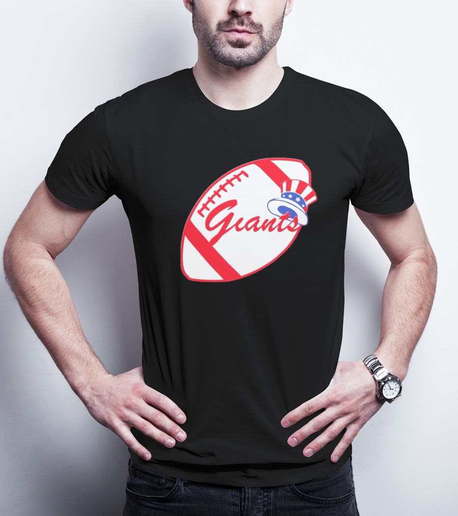 Giants Football Mashup With Yankees Hat NFL X MLB Collaboration T-Shirt
