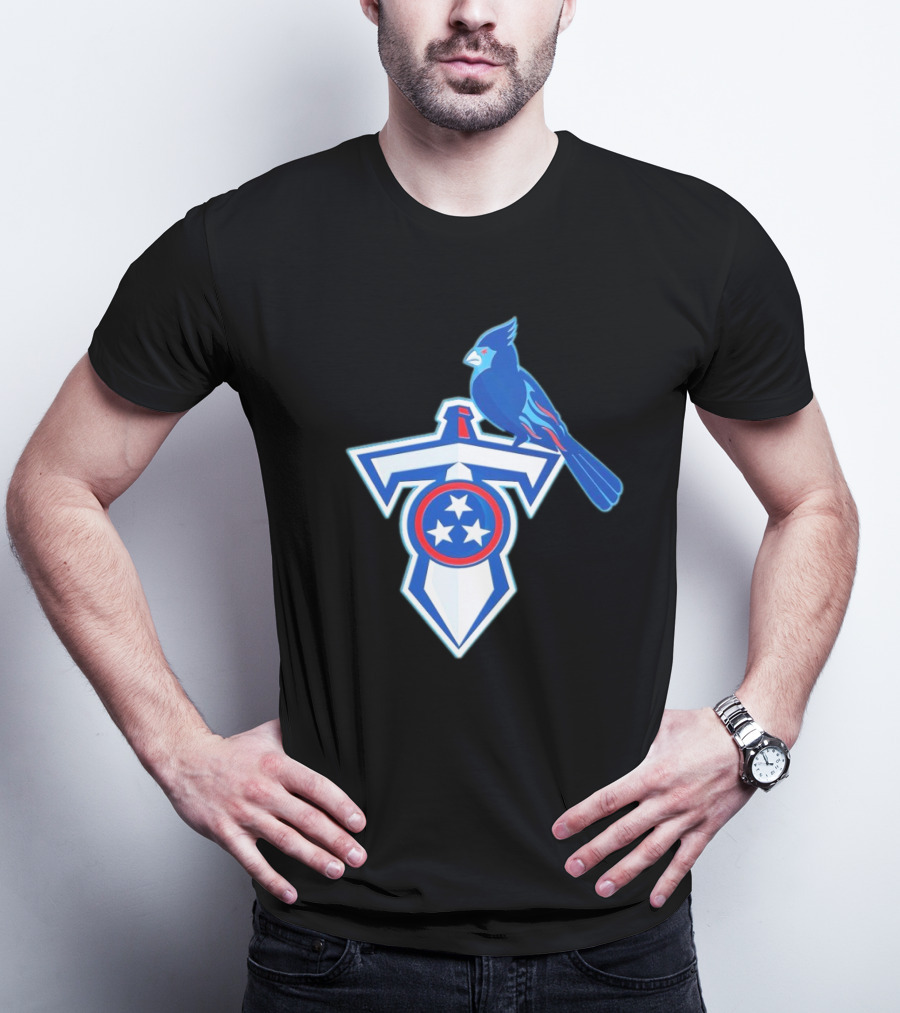 NFL X MLB Tennessee Titans St. Louis Cardinals Logo Mashup T-Shirt