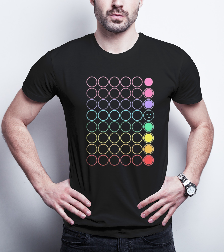 Kinda Funny Pride Rainbow Circles With Smiley T-Shirt