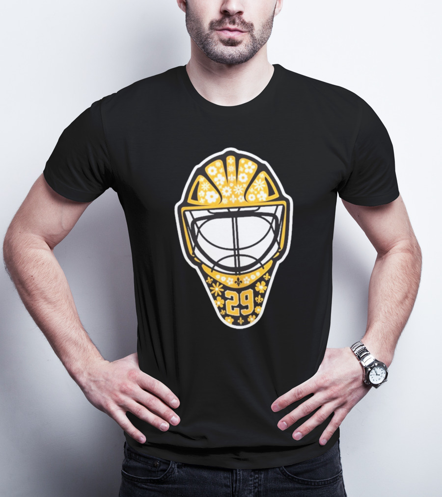 Marc-Andre Fleury 29 Pittsburgh Penguins NHL Goalie Mask Floral T-Shirt