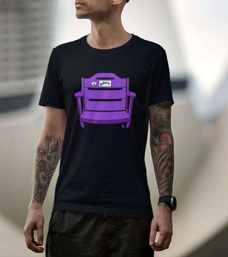 Grimace Purple Stadium Chair With Number 12 T-Shirt