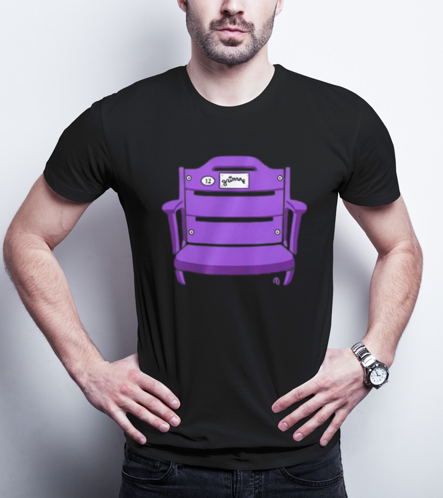 Grimace Purple Stadium Chair With Number 12 T-Shirt