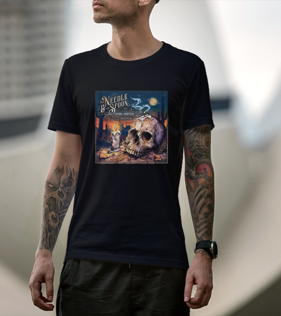 The Needle And The Spoon Featuring Mark Morton Neil Fallon Skull Candle Desert Moon T-Shirt