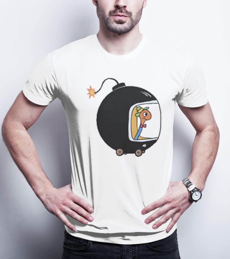 Lowly Car Bomb Cartoon Worm Inside By K. Thor Jensen T-Shirt
