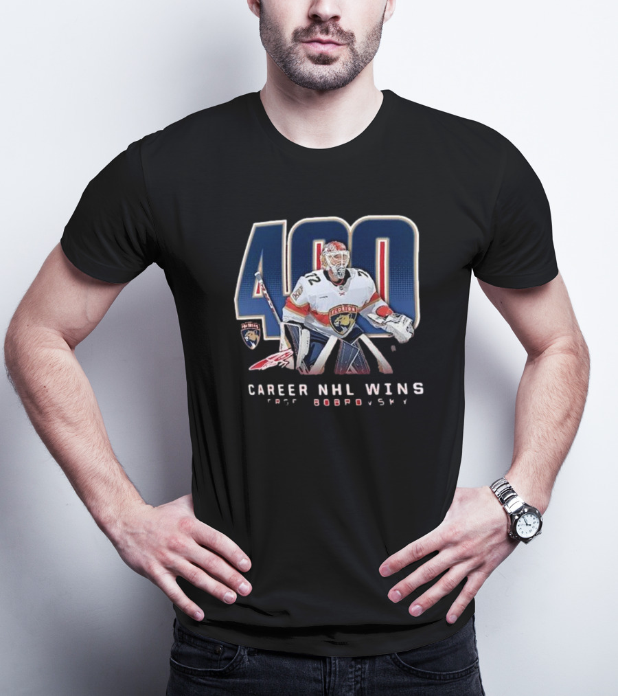 Sergei Bobrovsky Florida Panthers 400 Career NHL Wins T-Shirt