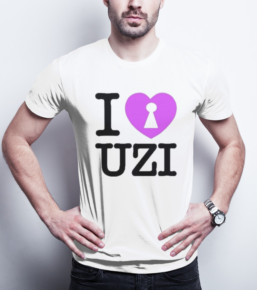 I Love Heart Keyhole Uzi T-Shirt