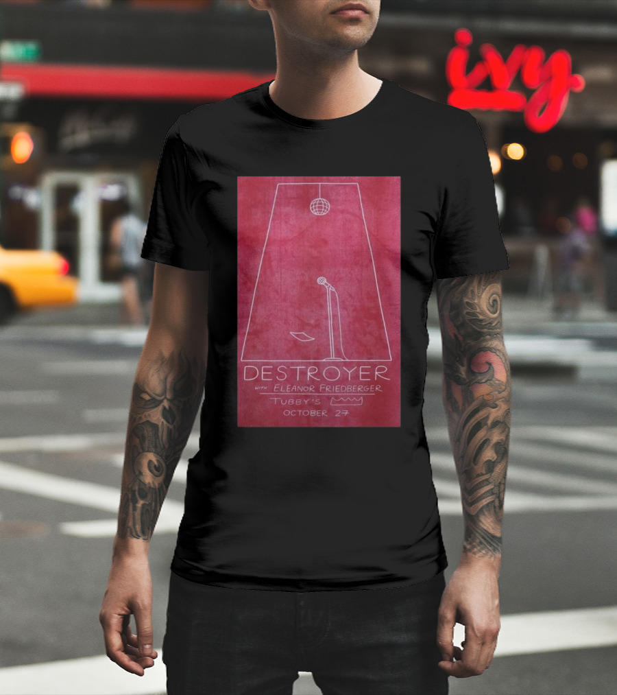 Destroyer With Eleanor Friedberger At Tubby’s October 27 Kingston NY T-Shirt