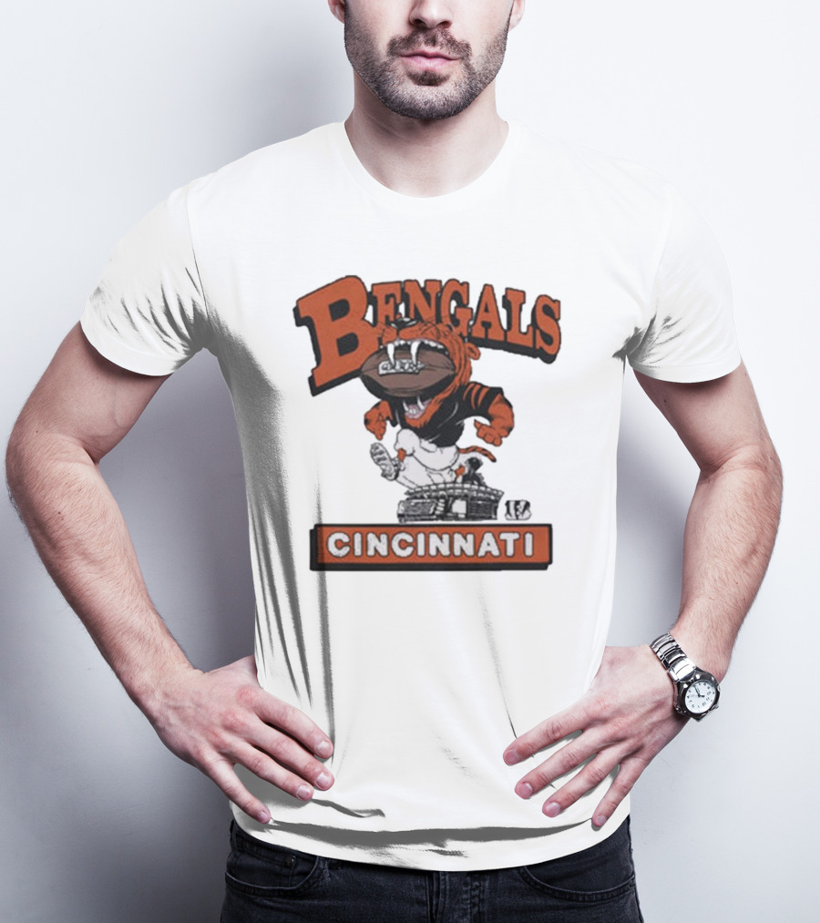 Cincinnati Bengals Mascot Jumping Over Stadium T-Shirt