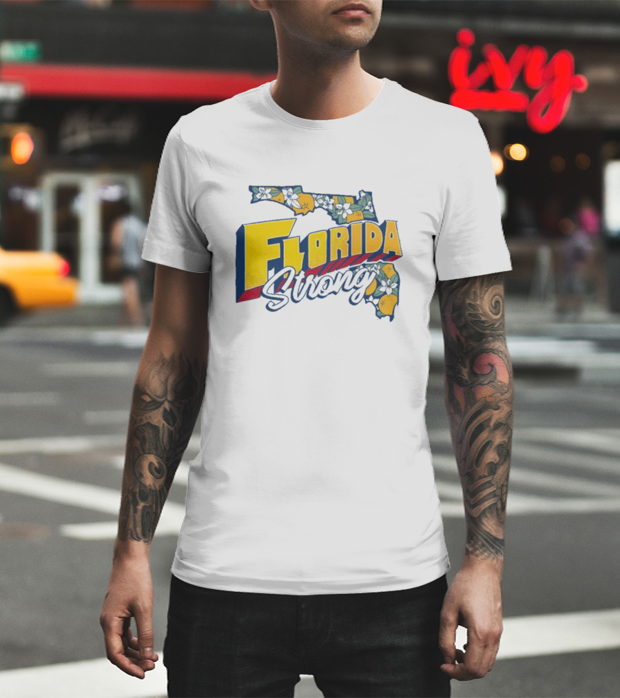 Florida Orange Blossom Map Florida Strong T-Shirt