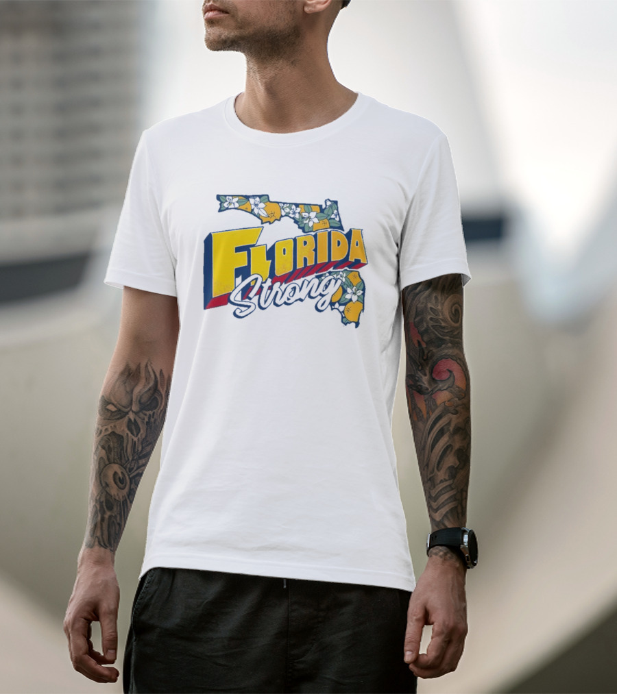 Florida Orange Blossom Map Florida Strong T-Shirt
