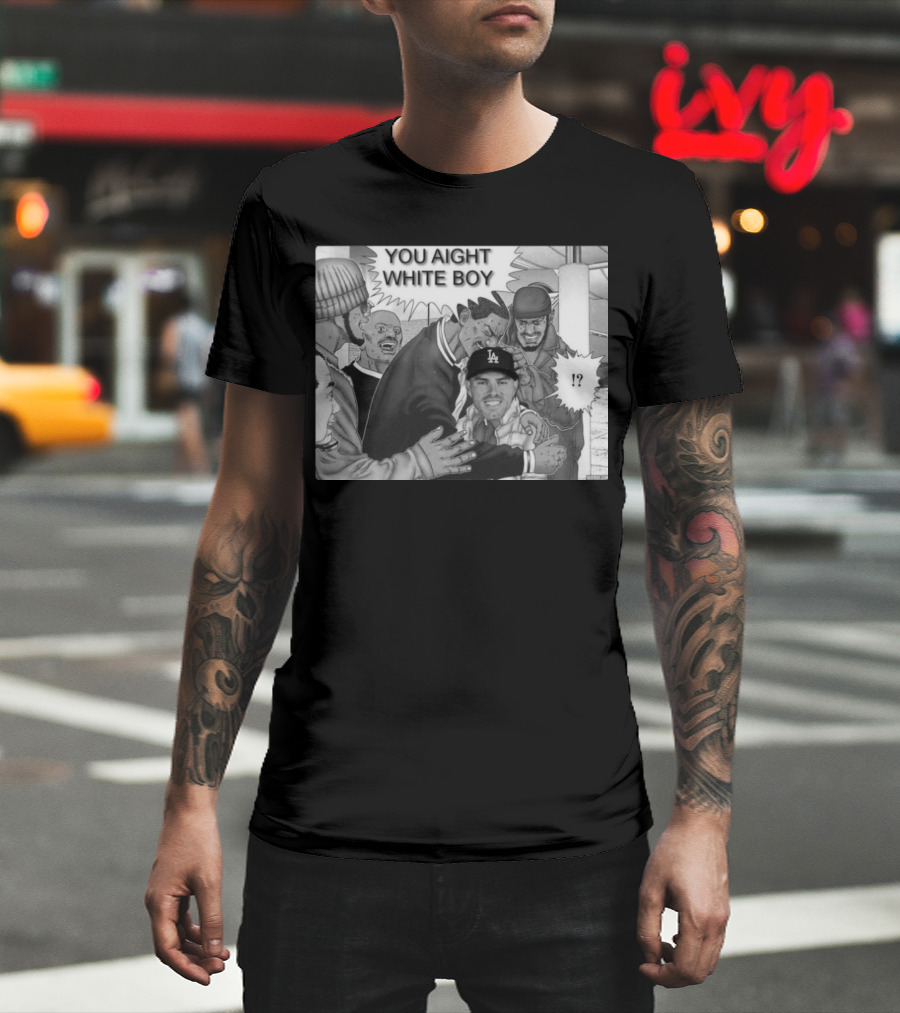Freddie Freeman LA Dodgers You Aight White Boy Manga T-Shirt
