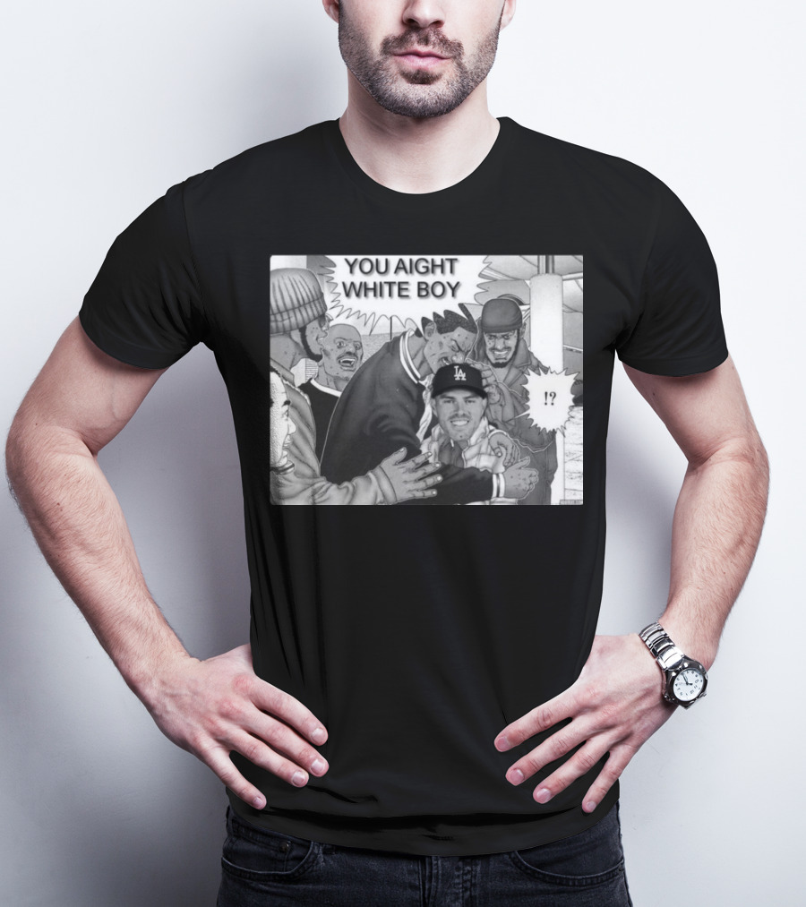 Freddie Freeman LA Dodgers You Aight White Boy Manga T-Shirt