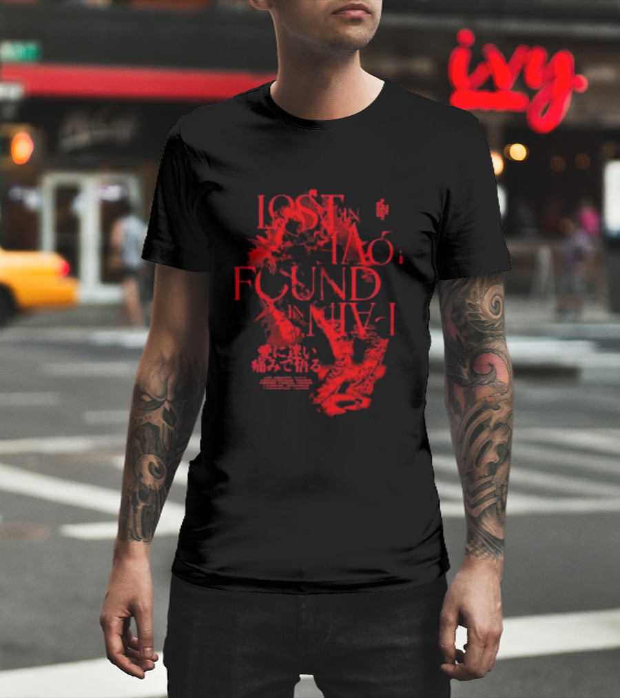 Miyavi Red Text Lost In Love, Found In Pain Pigment Dye T-Shirt