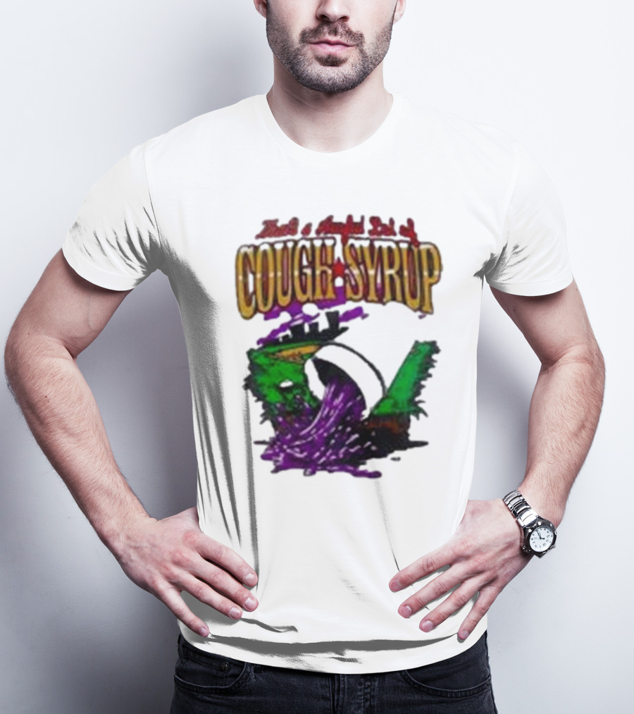 Baseball That’s A Awful Lot Of Cough Syrup Cityscape And Pouring Purple Liquid T-Shirt