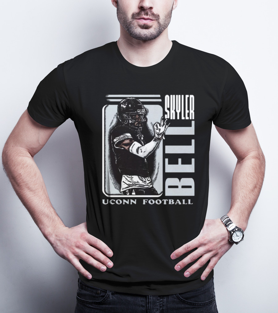 Skyler Bell Uconn Football Player Action Pose T-Shirt