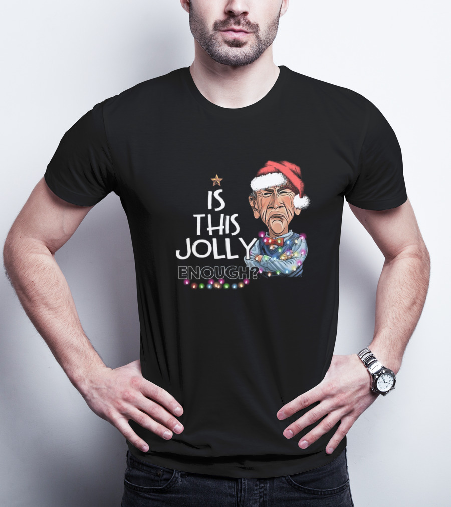 Santa Jeff Dunham Is This Jolly Enough Christmas Lights T-Shirt