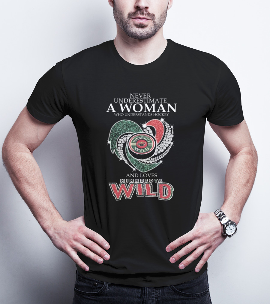 Never Underestimate A Woman Who Understands Hockey And Loves Minnesota Wild T-Shirt