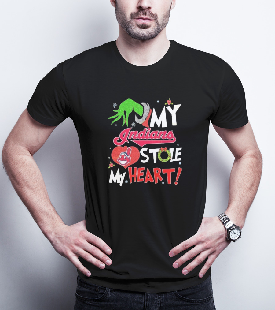 My Indians Stole My Heart Grinch Hand T-Shirt