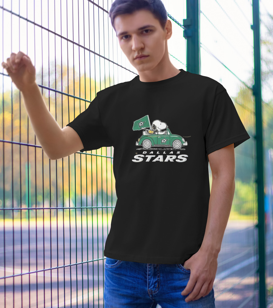 Snoopy Woodstock Driving Car Dallas Stars T-Shirt