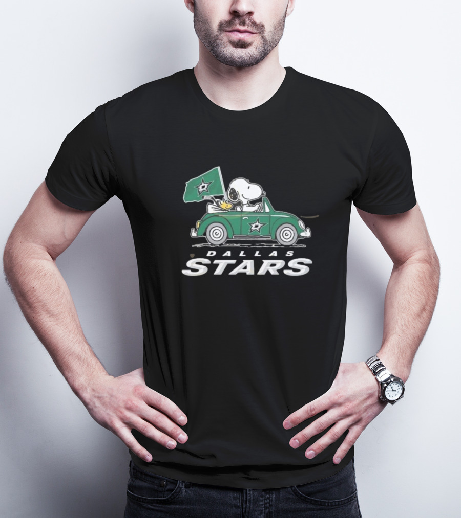 Snoopy Woodstock Driving Car Dallas Stars T-Shirt