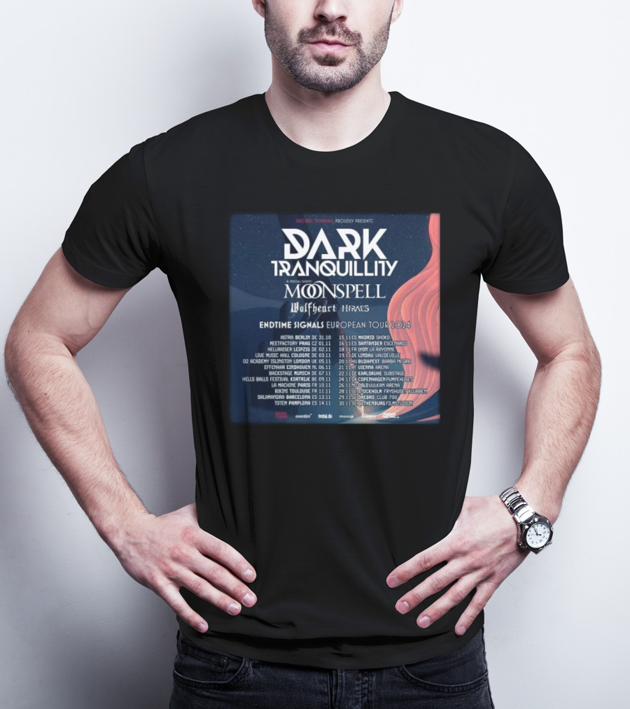 Dark Tranquillity Moonspell Wolfheart Hinayana Endtime Signals European Tour T-Shirt