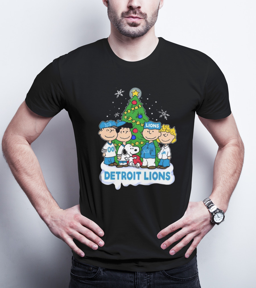 Peanuts Detroit Lions Merry Christmas T-Shirt
