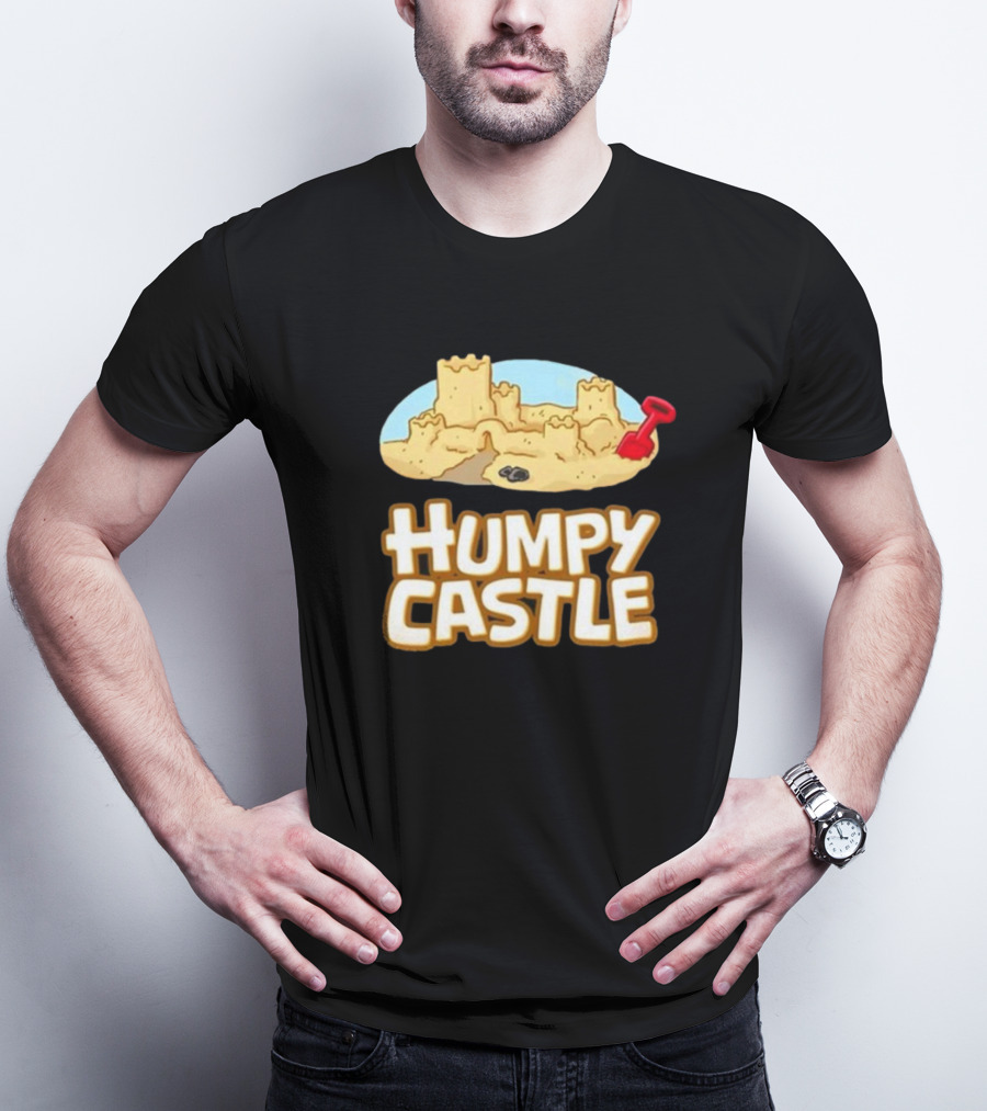 Humpy Castle Sandcastle With Red Shovel On Cherry Island T-Shirt