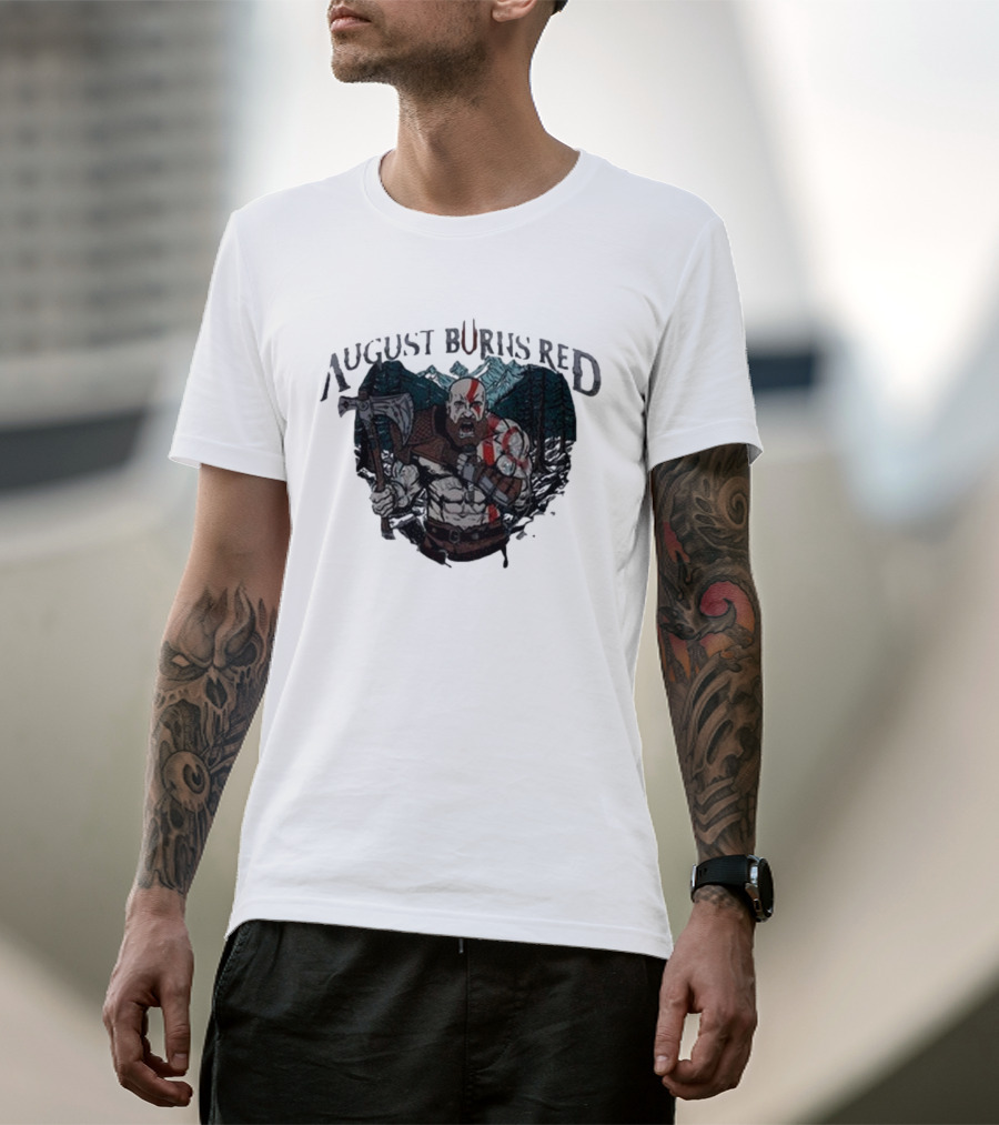 August Burns Red Norse Warrior Axe Forest Scene T-Shirt