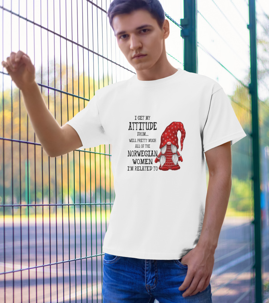 I Get My Attitude From Pretty Much All Of The Norwegian Women I'm Related To Gnome T-Shirt