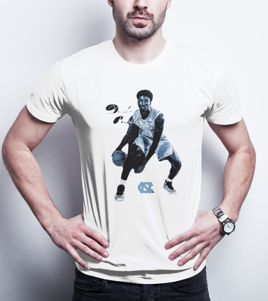Drake Powell North Carolina Tar Heels Basketball Player With UNC T-Shirt