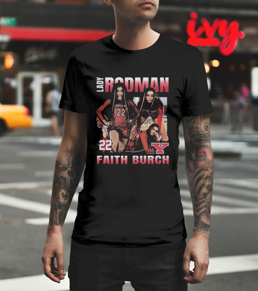 Lady Rodman Faith Burch Youngstown State Penguins 22 T-Shirt