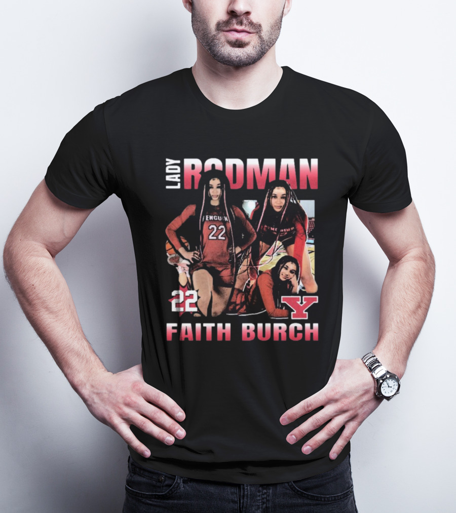 Lady Rodman Faith Burch Youngstown State Penguins 22 T-Shirt