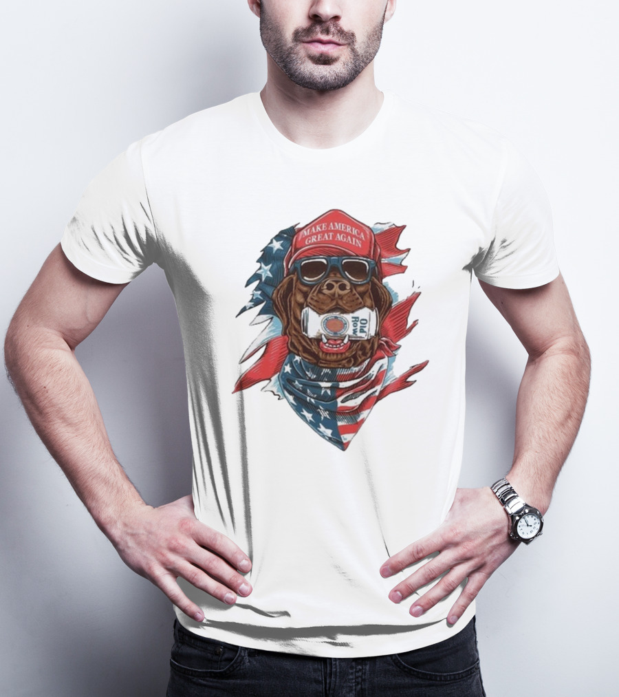 Make America Great Again Dog Old Row American Flag Bandana T-Shirt