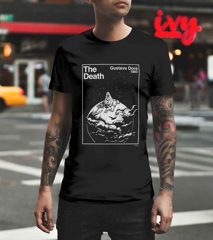 The Death Gustave Dorè 1883 Celestial Vision With Cloaked Figure On Planet T-Shirt