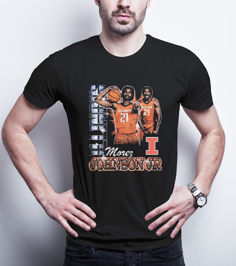 Illinois Fighting Illini Morez Johnson Jr Basketball Retro 90s T-Shirt