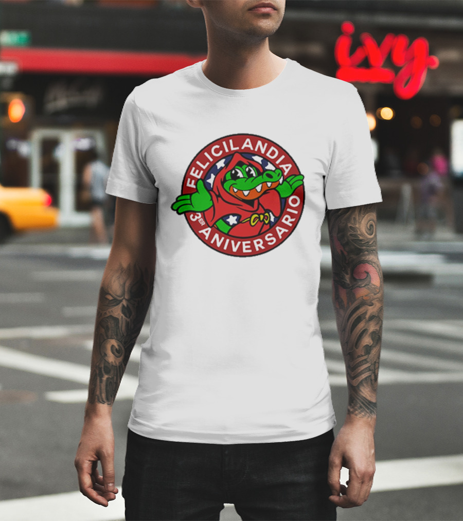 Alvaro Diaz Felicilandia 3rd Aniversario Crocodile In Red Cape T-Shirt