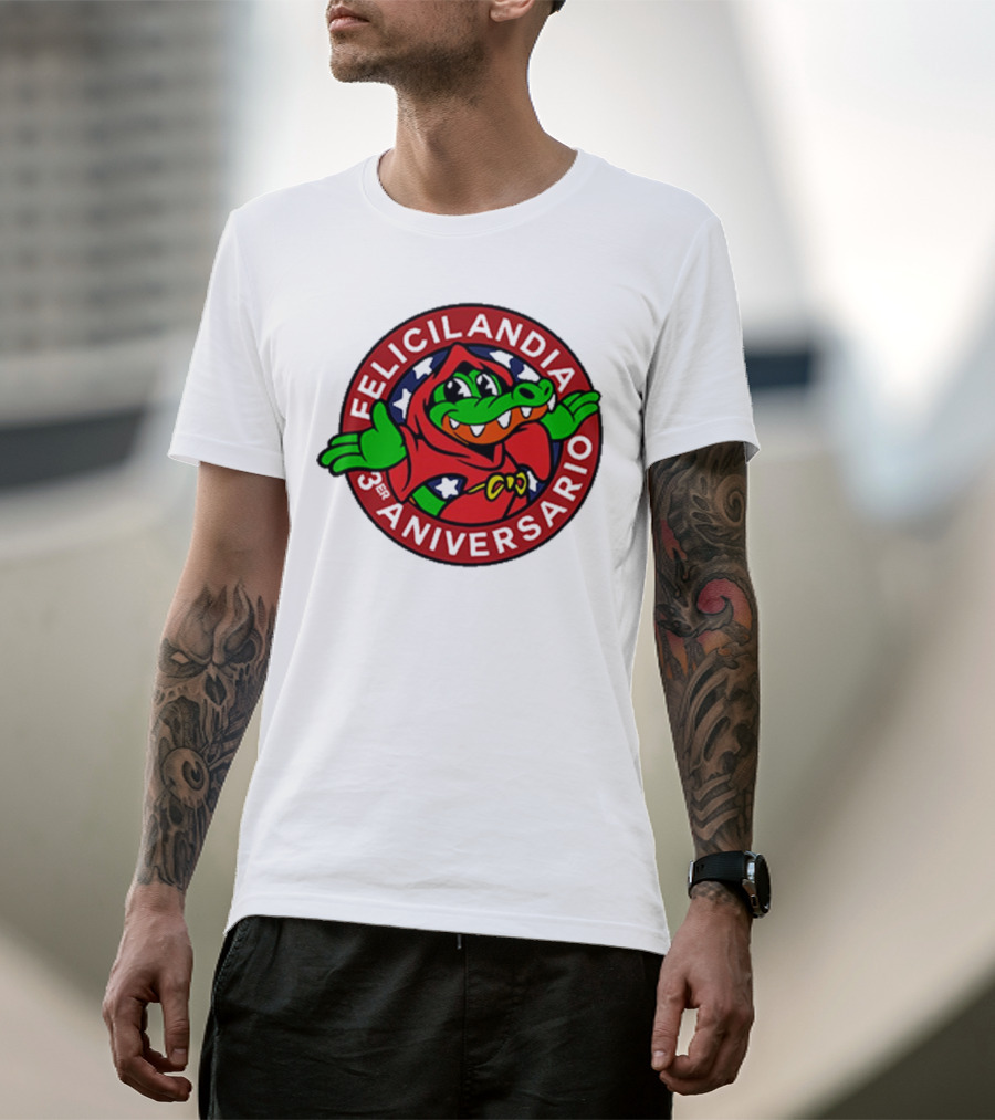 Alvaro Diaz Felicilandia 3rd Aniversario Crocodile In Red Cape T-Shirt