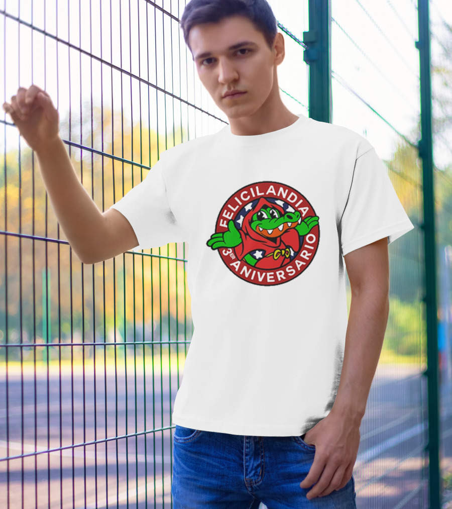 Alvaro Diaz Felicilandia 3rd Aniversario Crocodile In Red Cape T-Shirt