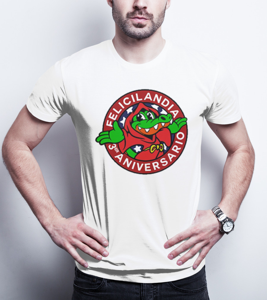 Alvaro Diaz Felicilandia 3rd Aniversario Crocodile In Red Cape T-Shirt