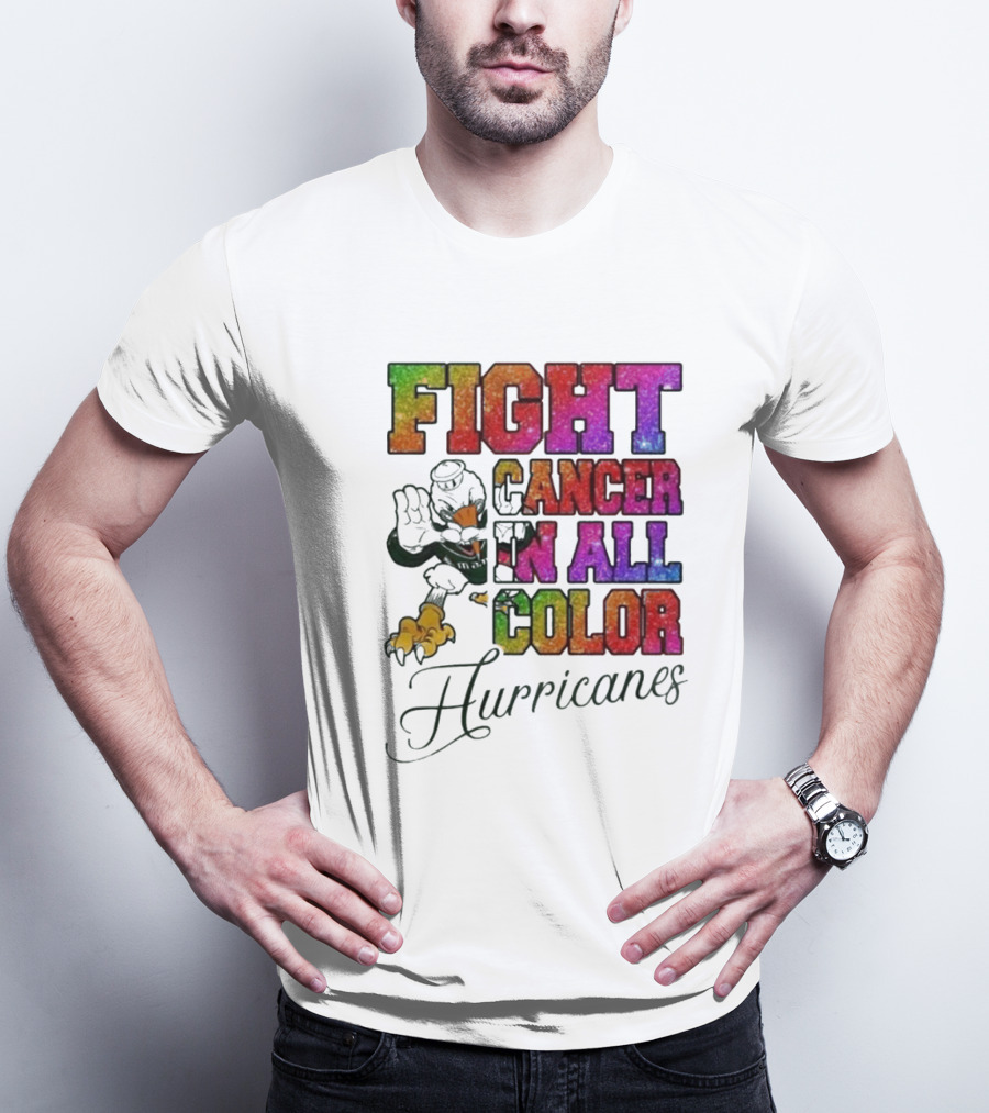 Miami Hurricanes Fight Cancer In All Color T-Shirt