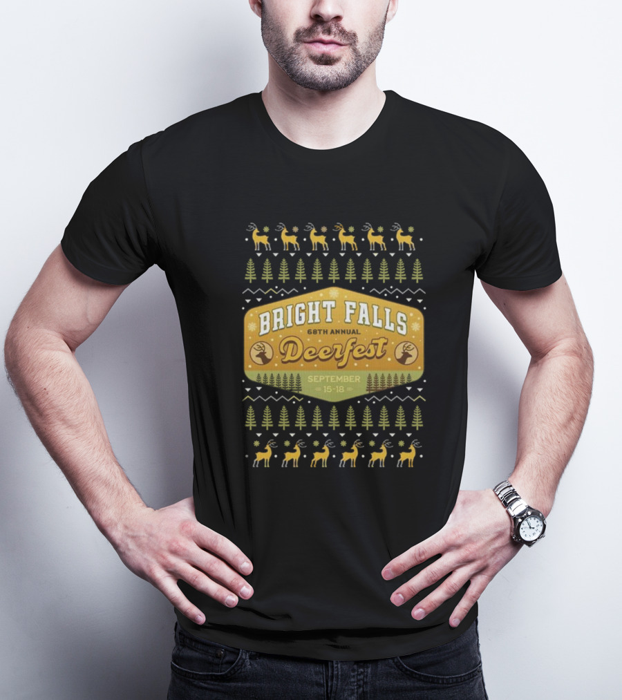Bright Falls 68th Annual Deerfest September 15-18 Ugly Christmas T-Shirt